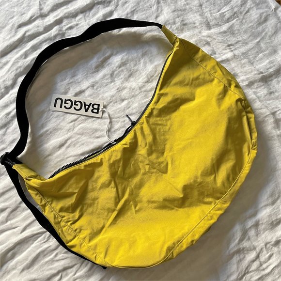 BAGGU | Bags | Nwt Baggu Large Nylon Crescent Bag Sour | Poshmark